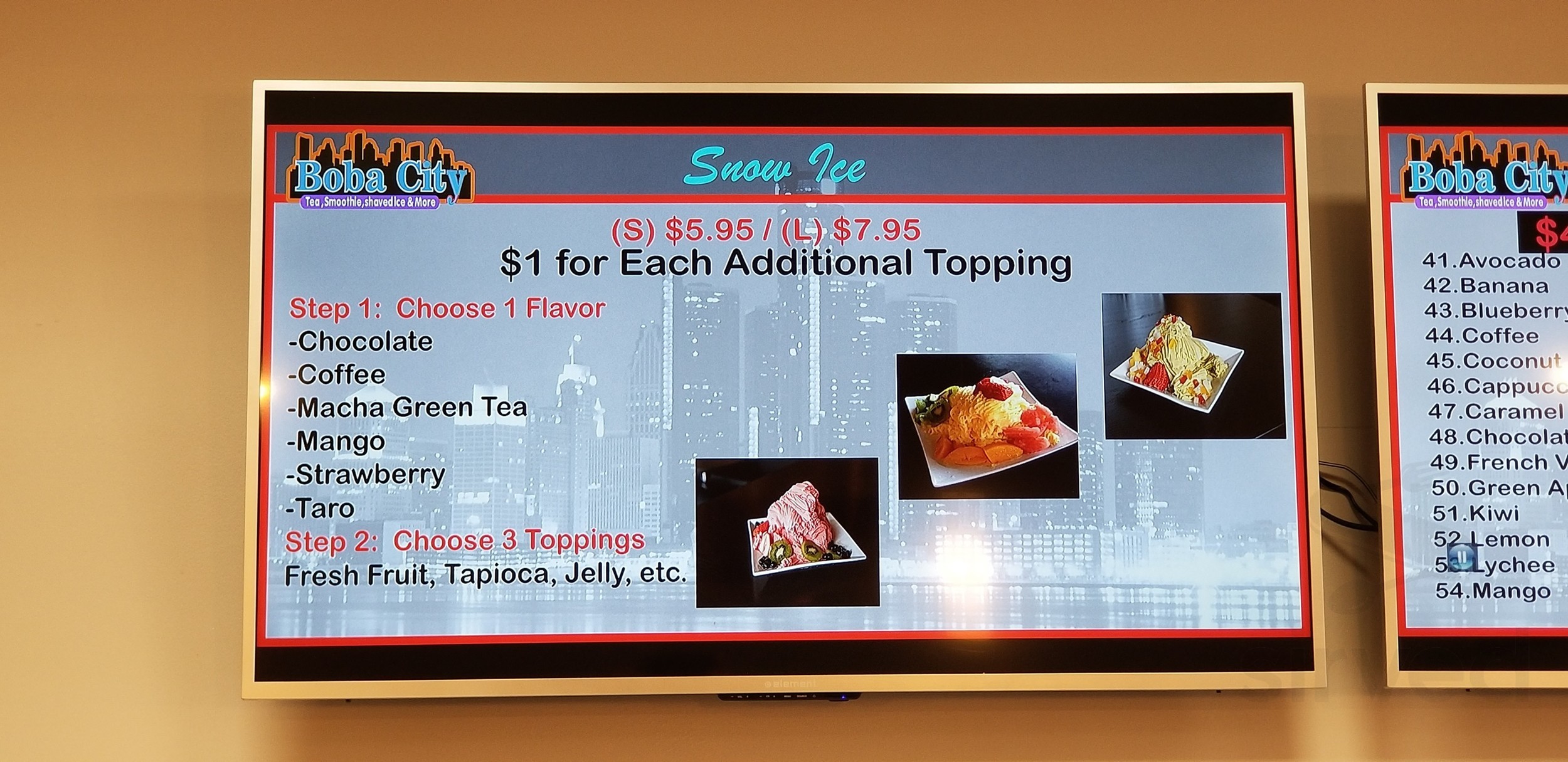 Boba City menu in Houston, Texas, USA
