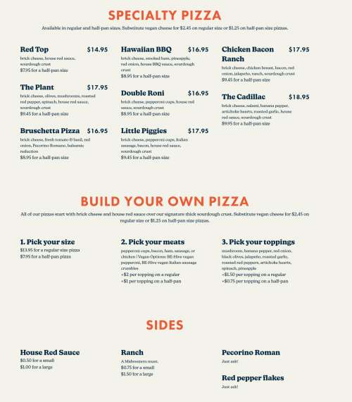 Decent Pizza Co. menu in Colorado Springs, Colorado, USA