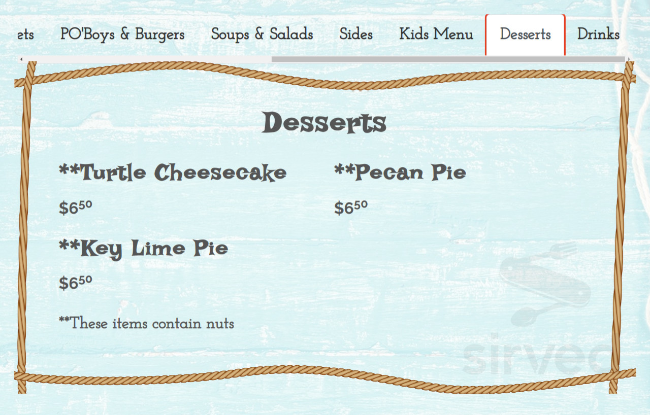 Fish N Tails Oyster Bar menu in Plano, Texas, USA