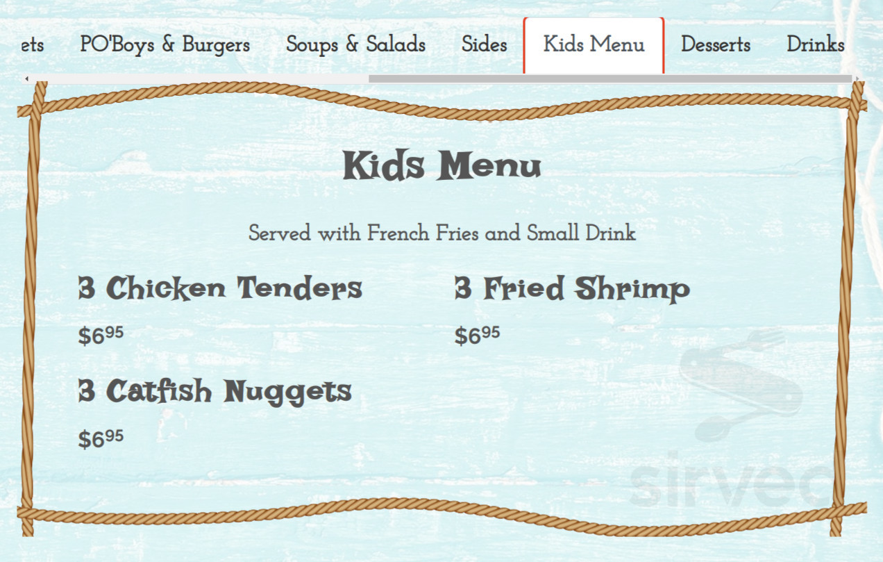 Fish N Tails Oyster Bar menu in Plano, Texas, USA