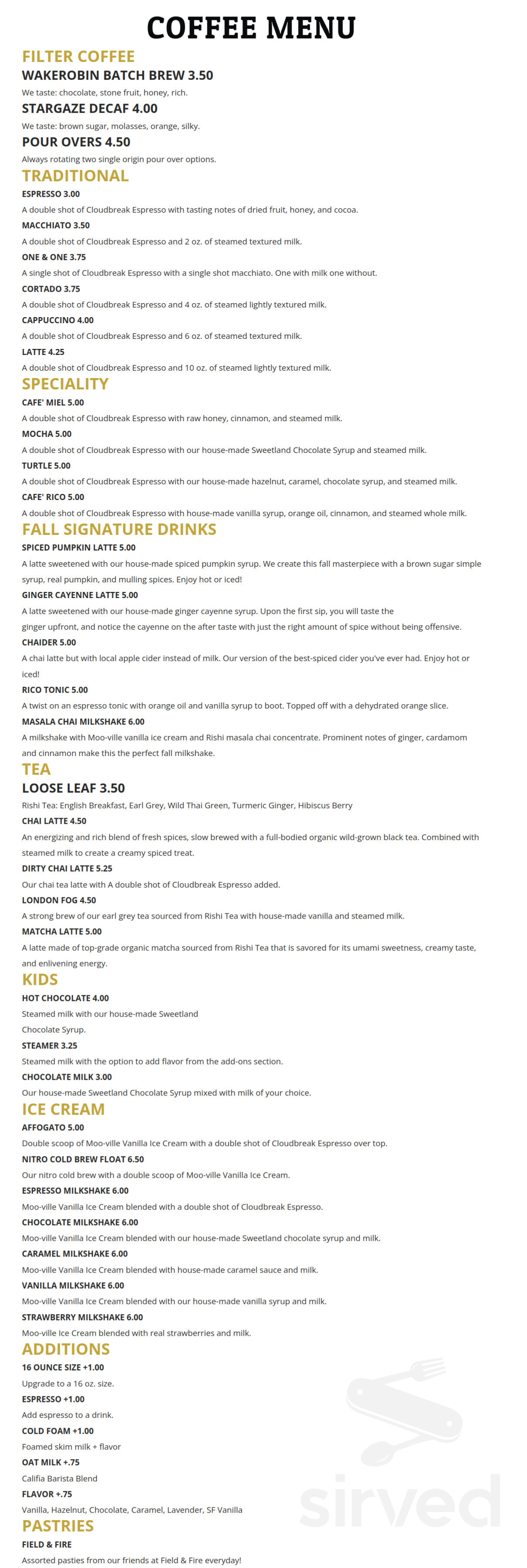 Sweetland Candies menu in Grand Rapids, Michigan, USA