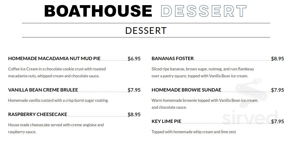 Boathouse at Hendry's Beach menu in Santa Barbara, California, USA