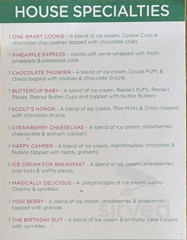 The Ice Cream Social menu in Gallatin, Tennessee, USA