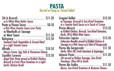 Pizza Choice menu in Springfield, Massachusetts, USA