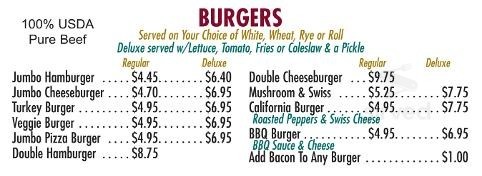 Pizza Choice menu in Springfield, Massachusetts, USA