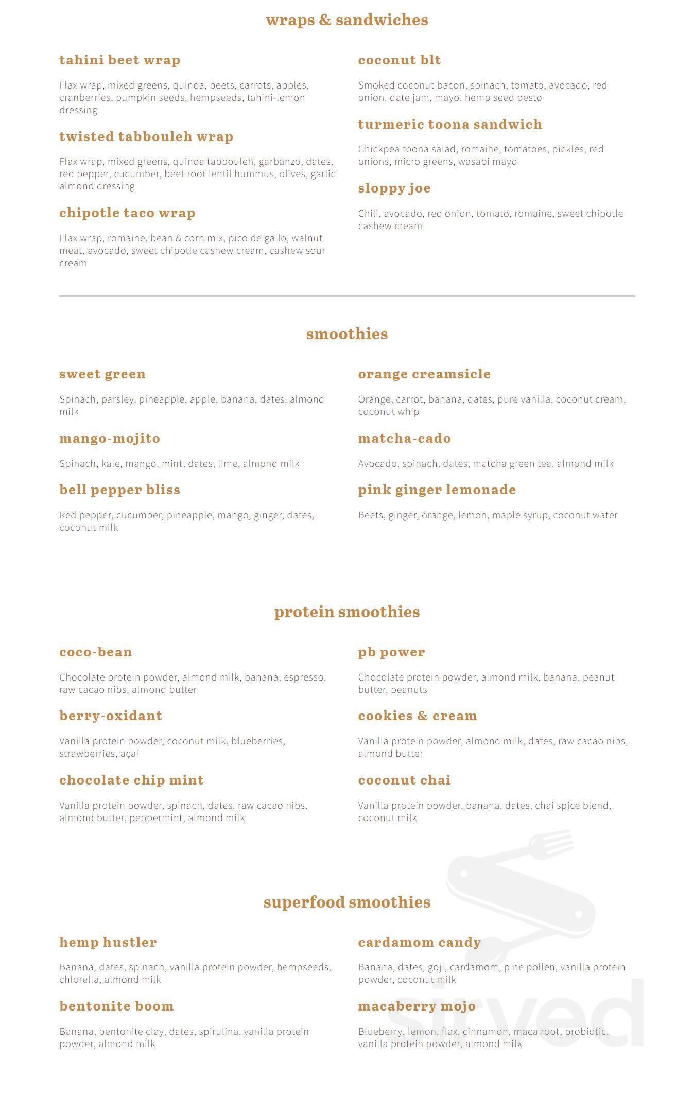 Menu - Sherwood Park AB's kb&co | Sirved