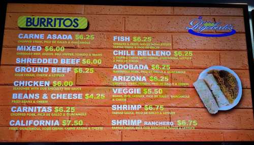 El Rigoberto's Tacos White Rock menu in White Rock, New Mexico, USA