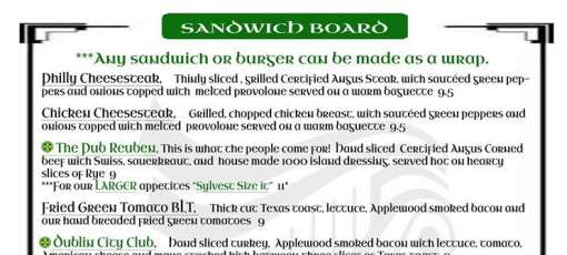 Menu for Celtic Monkey Irish Pub and Grill in Wilmington, NC | Sirved