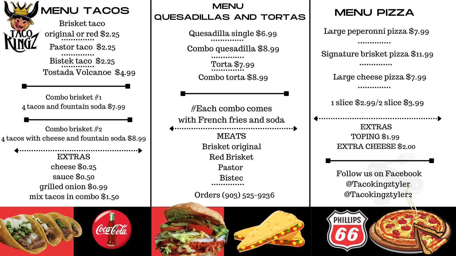 Taco Kingz Tyler menu in Tyler, Texas, USA