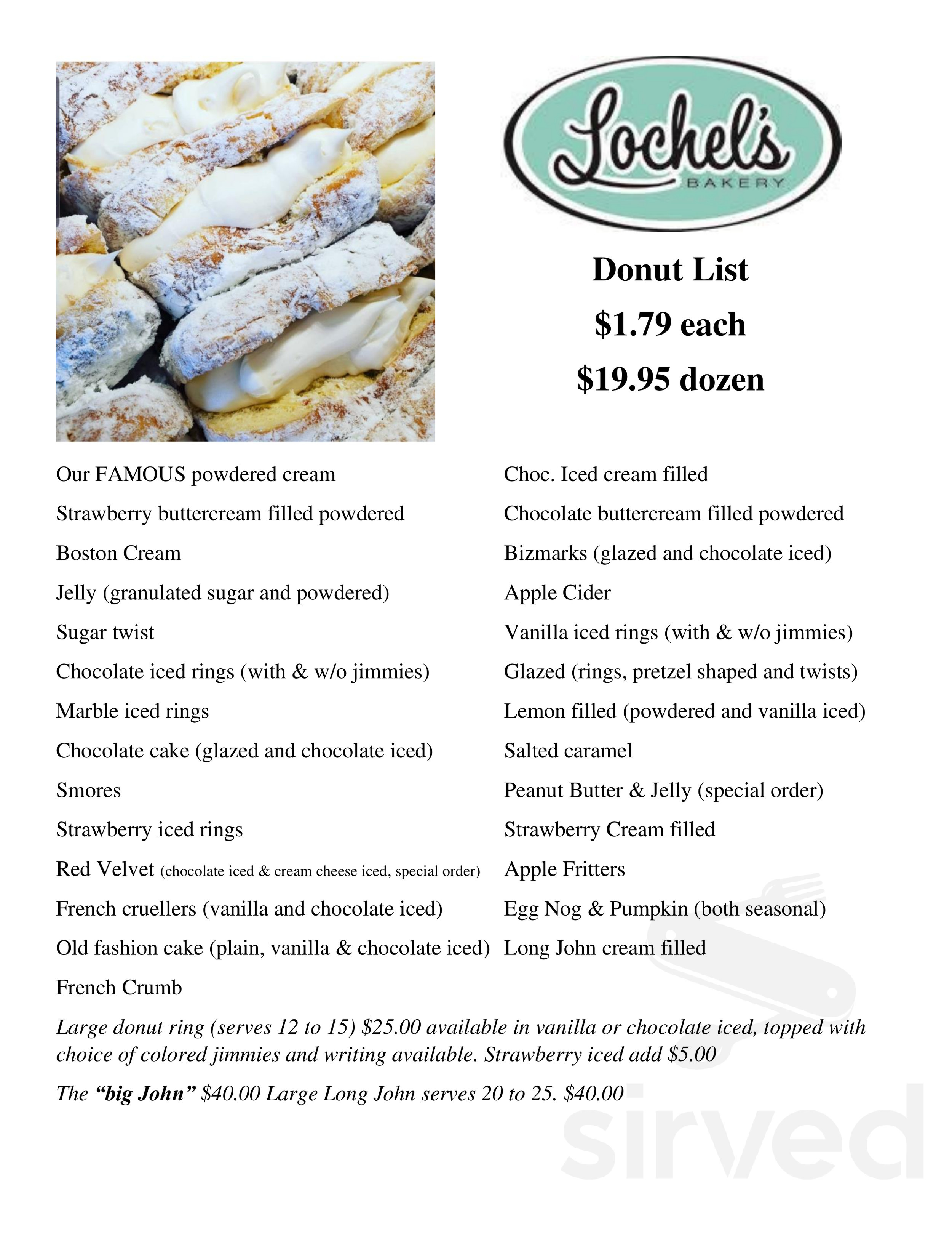 Lochel's Bakery menus in Hatboro, Pennsylvania, United States