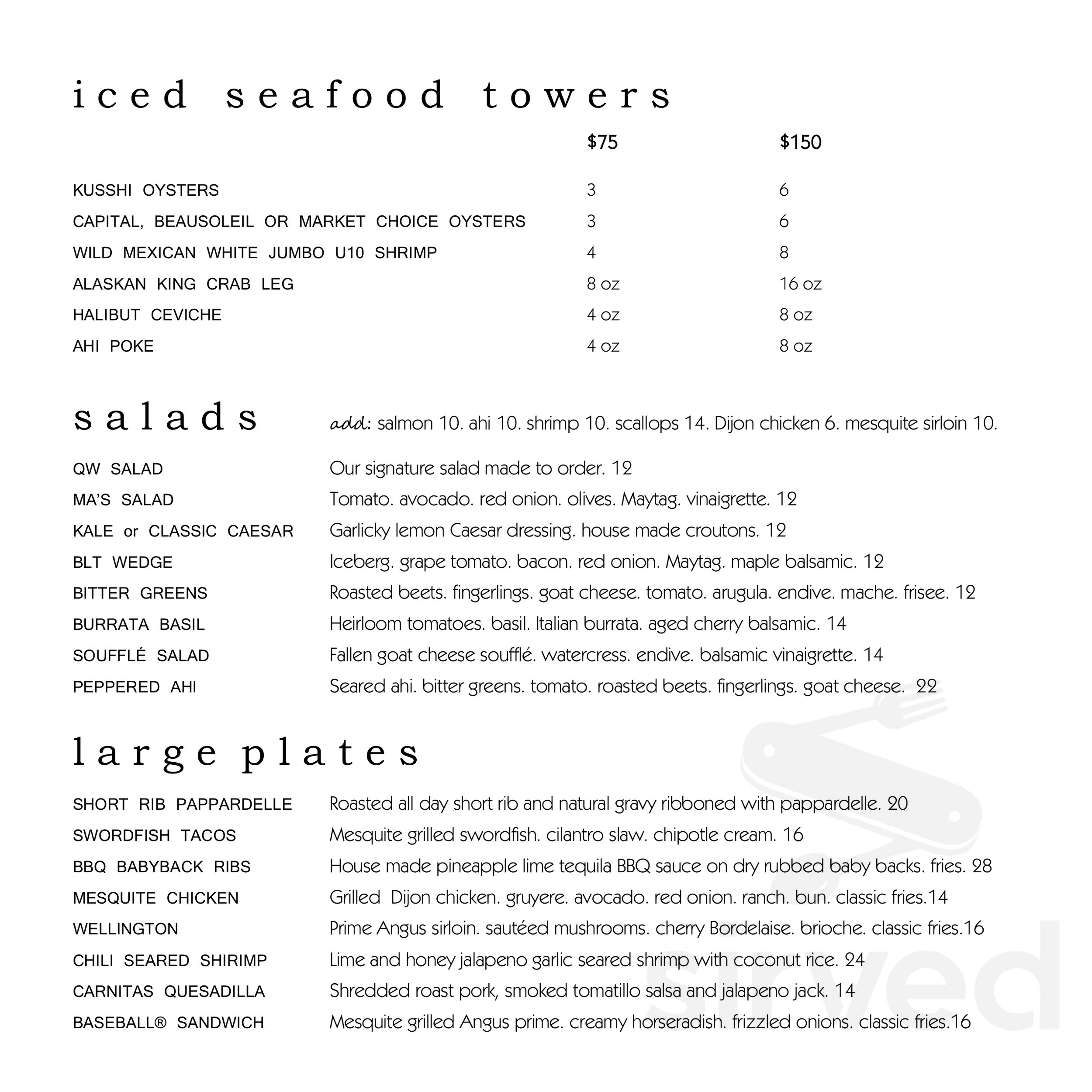 The Quiet Woman menu in Corona Del Mar, California, USA