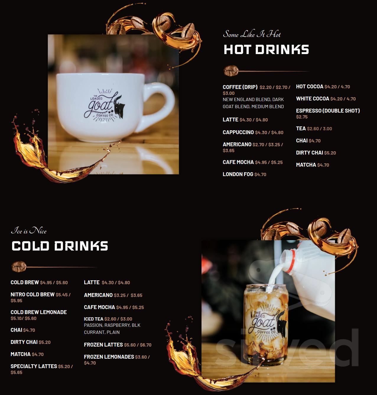 The Loaded Goat Coffee Company menu in Naugatuck, Connecticut, USA