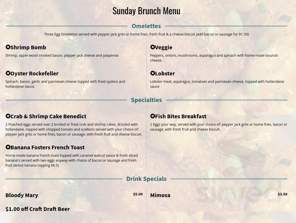 Fish Bites Seafood Restaurant menu in Wilmington, North Carolina, USA