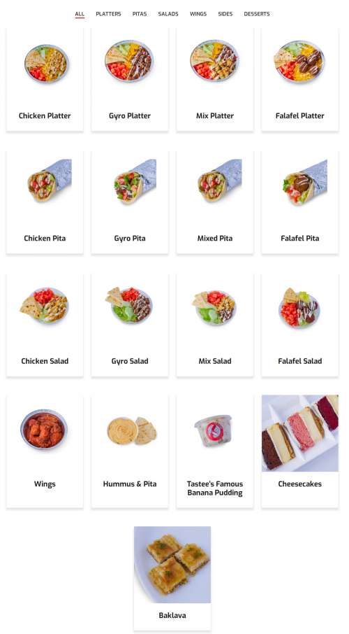 Tastee Platters menu in Wayne, New Jersey, USA