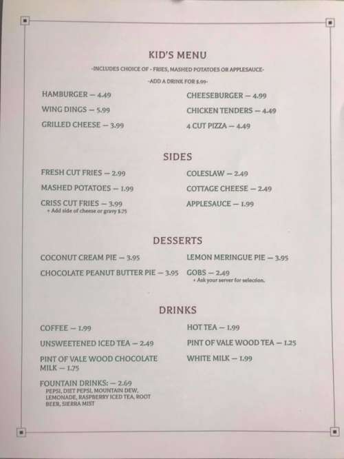 Clark Powells Restaurant and Bar menu in Ebensburg, Pennsylvania, USA