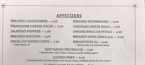 Menu for Clark Powells Restaurant and Bar in Ebensburg, PA | Sirved