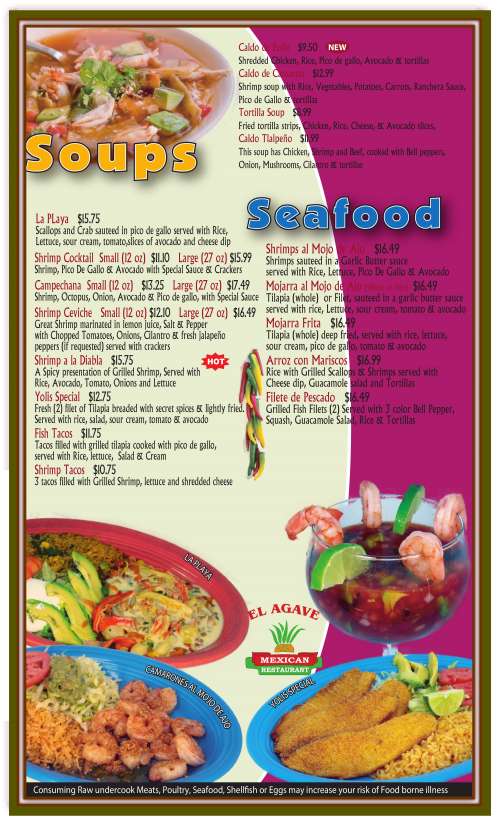 El Agave Mexican Restaurant menu in St. Louis, Missouri, USA