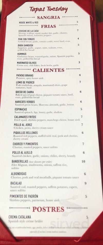 Menu for Ceviche Tapas Bar & Restaurant (St. Petersburg) in St ...