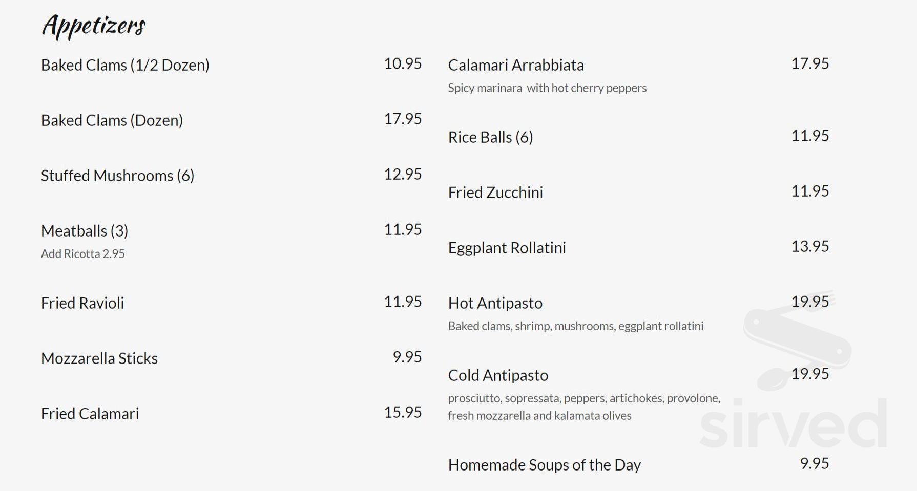 Menu - Queens NY's DiVino Pizzeria Restaurant | Sirved