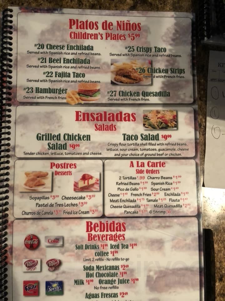 Menu - Midland TX's El Jimador Bar and Grill | Sirved