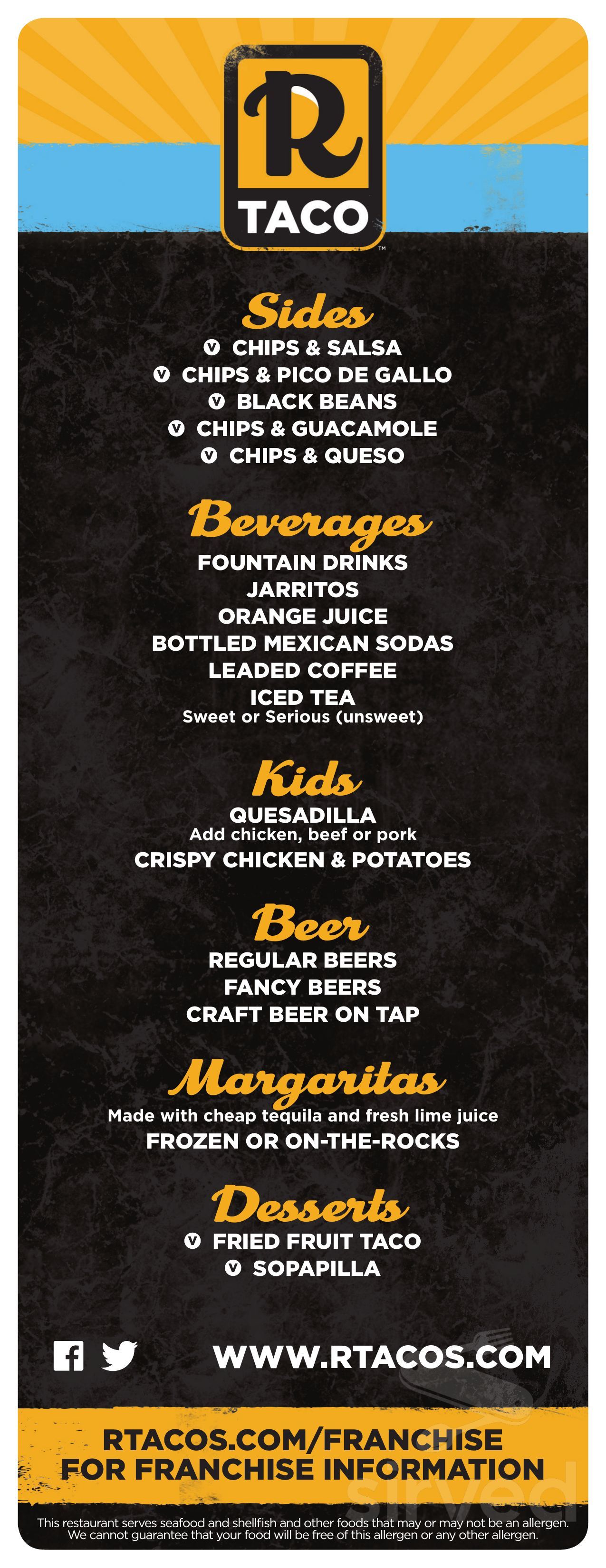 Rusty Taco menu in Lawrence, Kansas, USA