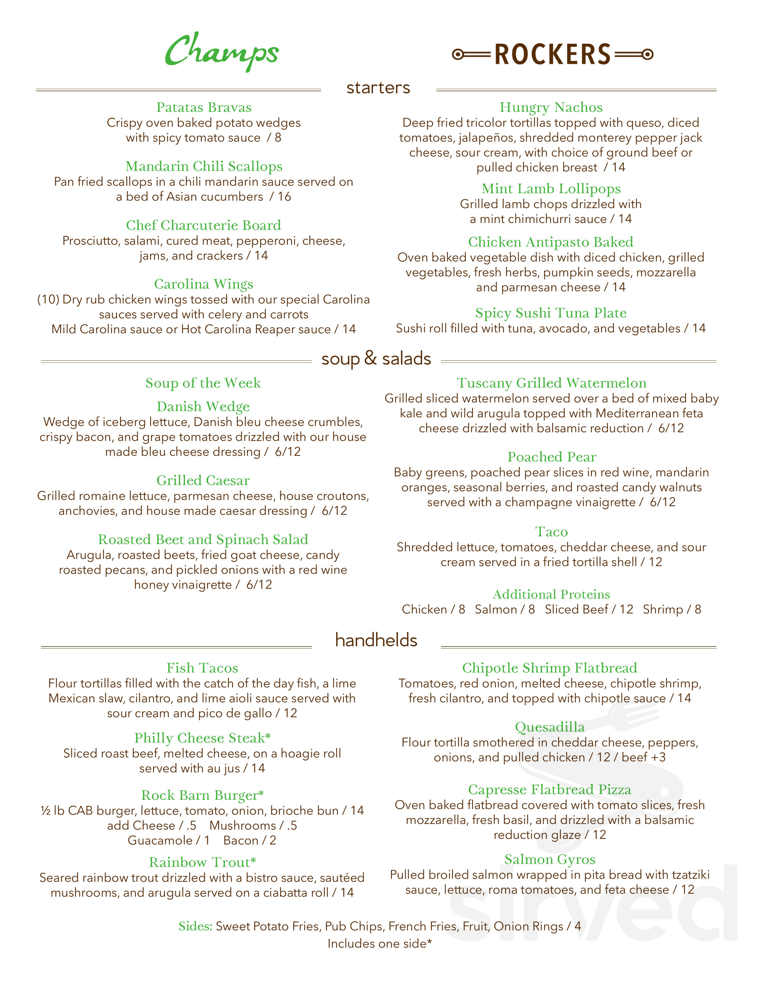 Rock Barn Country Club and Spa menu in Conover, North Carolina, USA