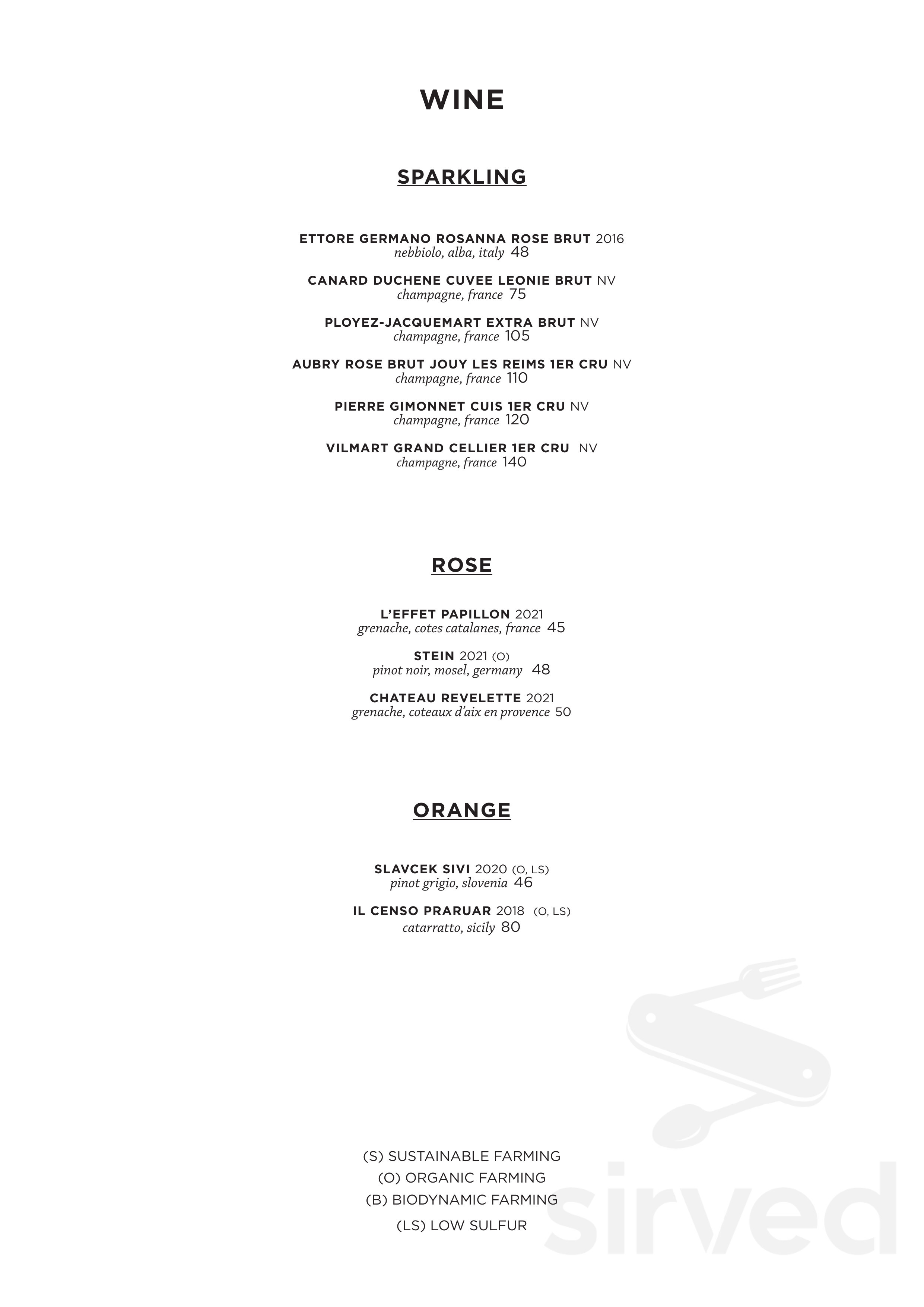 Menu - Rehoboth Beach DE's The Blue Hen | Sirved