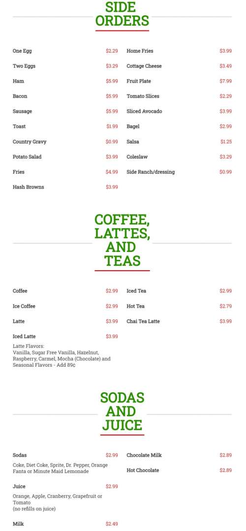 New Day Cafe menu in Aurora, Colorado, USA