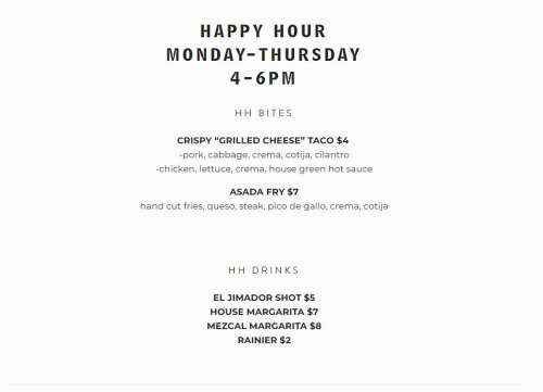 Búho menu in Seattle, Washington, USA