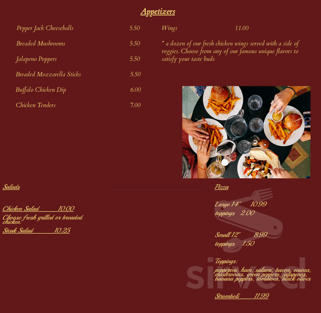 Emsworth Inn menu in Pittsburgh, Pennsylvania, USA