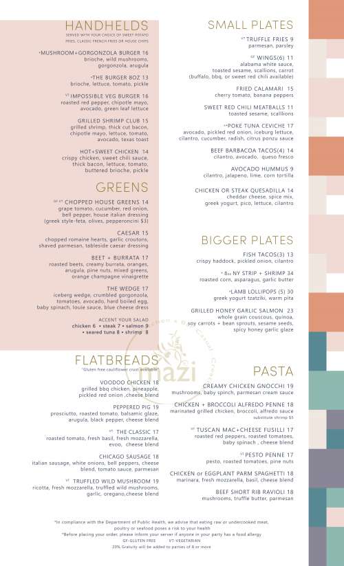 Mazi menu in Ashland, Massachusetts, USA