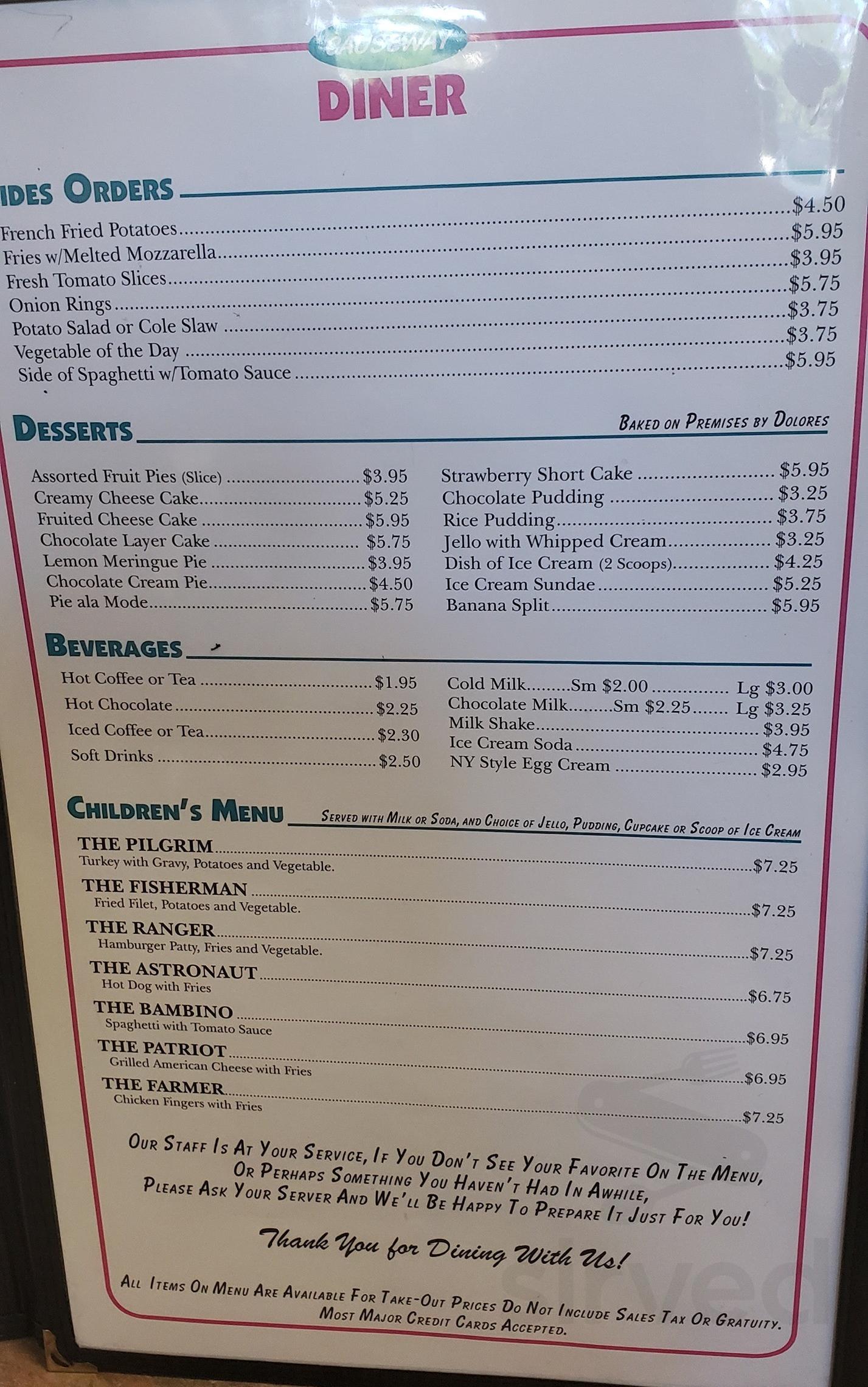 Causeway Diner menus in Merritt Island, Florida, United States