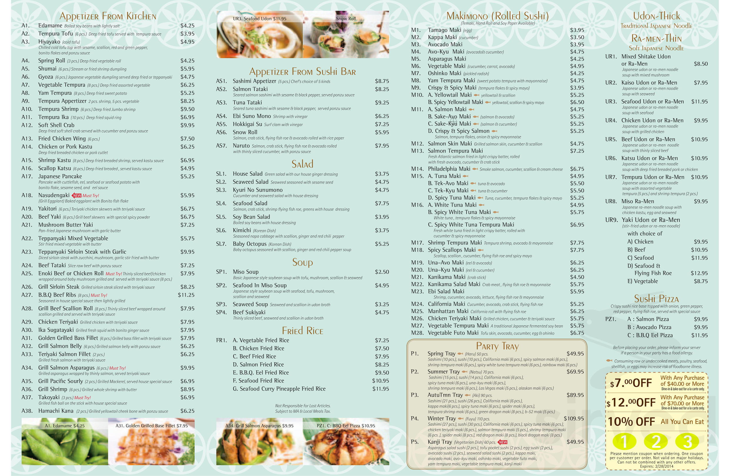 Menu - Stoughton MA's SuSu Sushi | Sirved