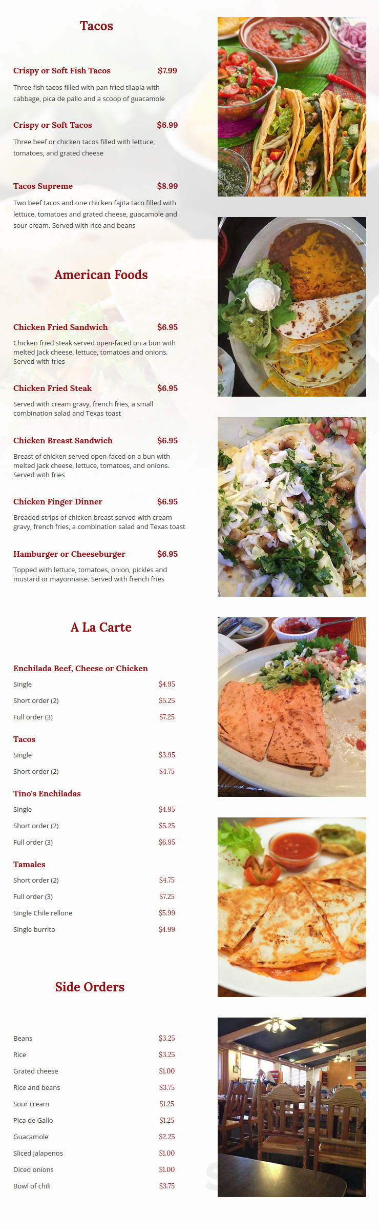 Menu - Oklahoma City OK's Monterey Jack's Cafe Y Cantina | Sirved