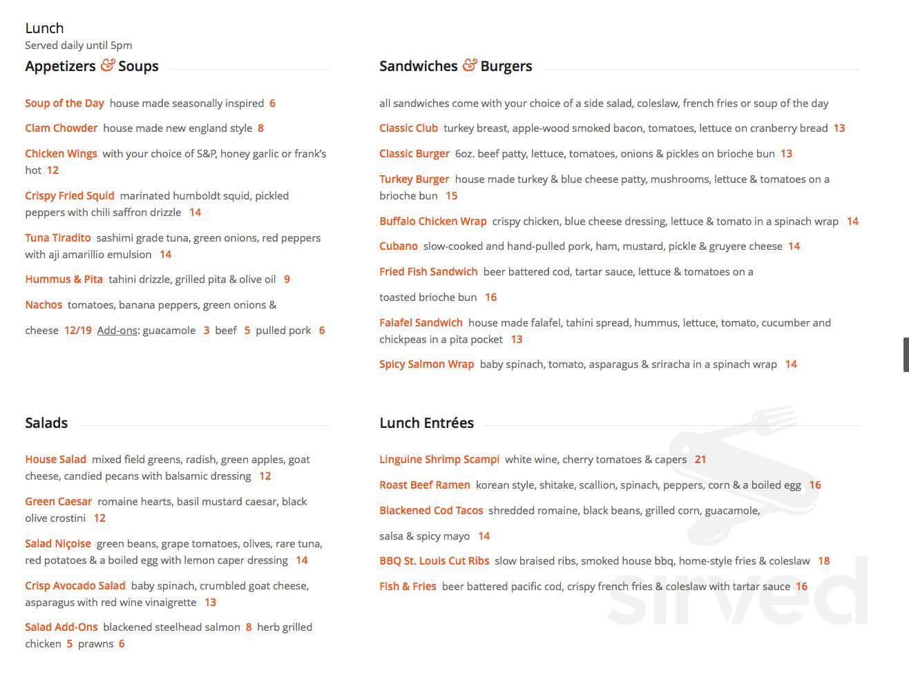 Fairways Grill & Patio menu in Coquitlam, British Columbia, Canada