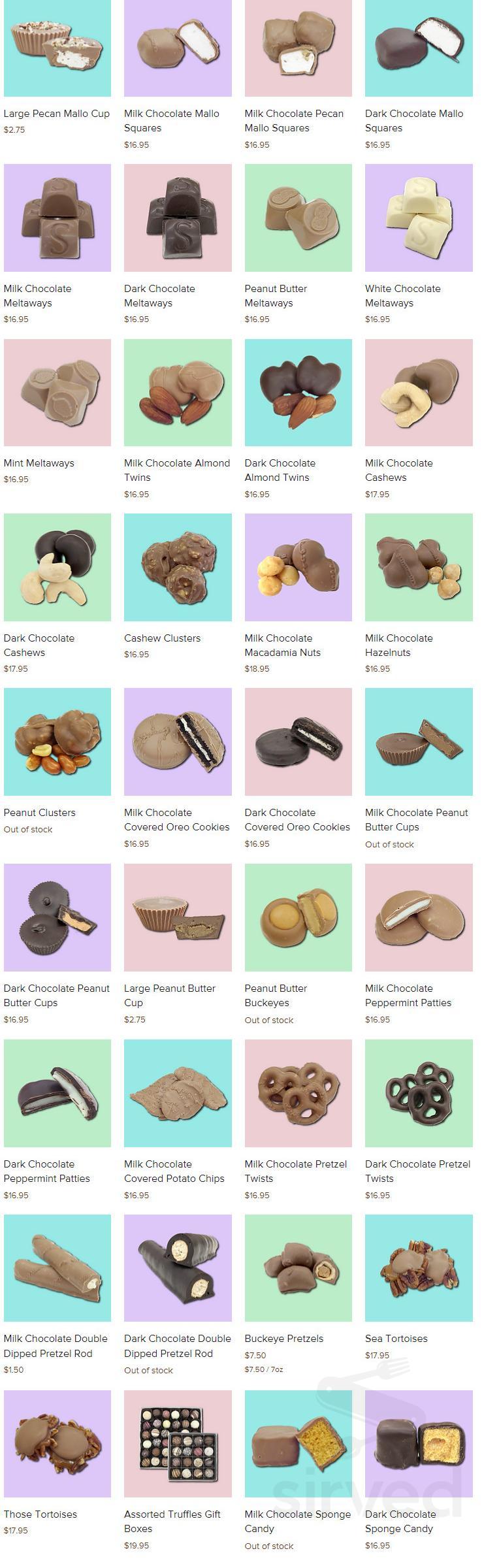 Suzin L Chocolatier menu in Elyria, Ohio, USA