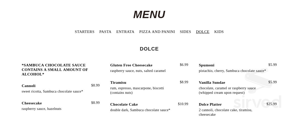 Andiamo Italian Ristorante - Eagan menus in Eagan, Minnesota, United States