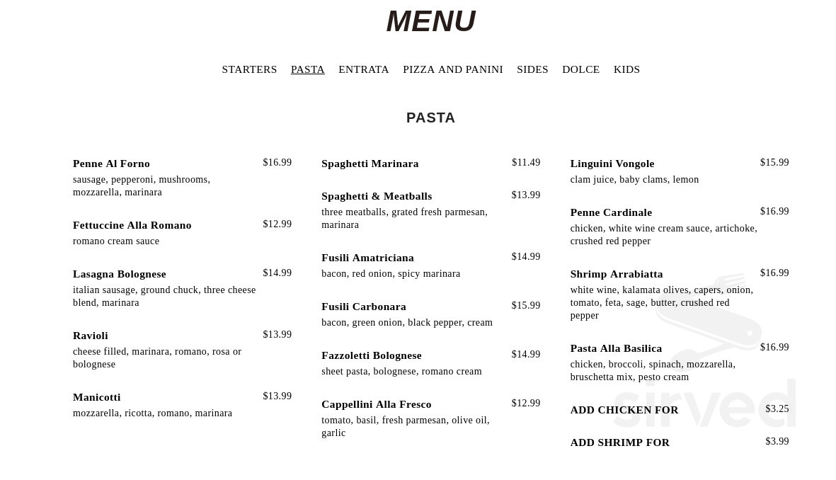 Andiamo Italian Ristorante - Eagan menu in Eagan, Minnesota, USA
