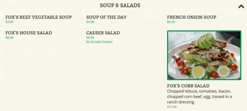 Fox's on Wolf Menu - Mokena, Illinois | Sirved
