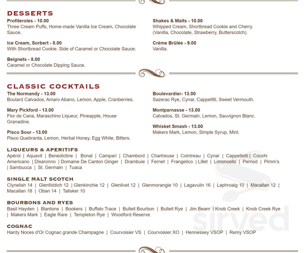 Normandy Kitchen menus in Minneapolis, Minnesota, United States