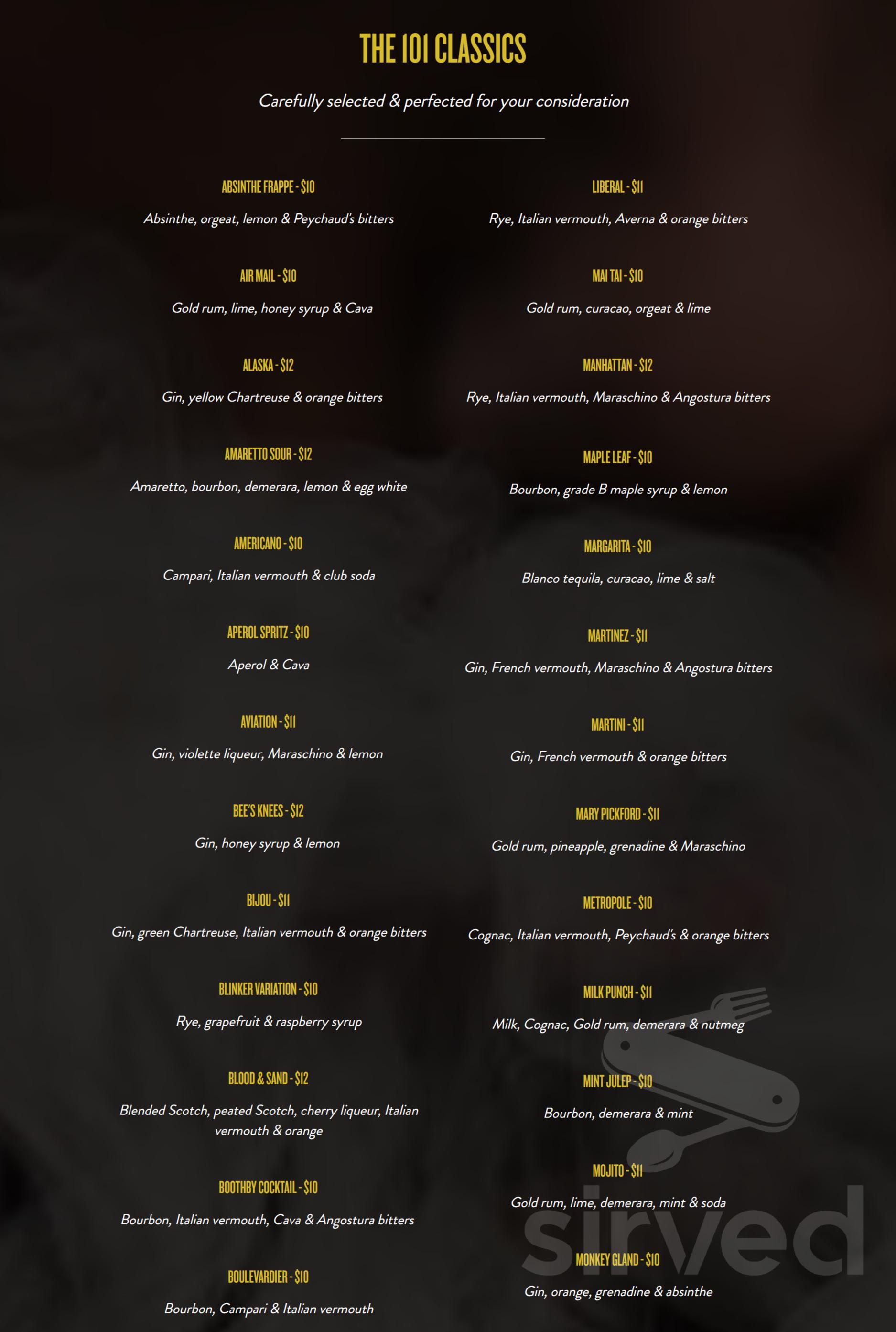 Menu - Detroit MI's Sugar House Crafts & Cocktails | Sirved
