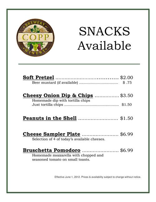 Copp Brewery, Winery & Prohibition Grill menu in Crystal River, Florida ...
