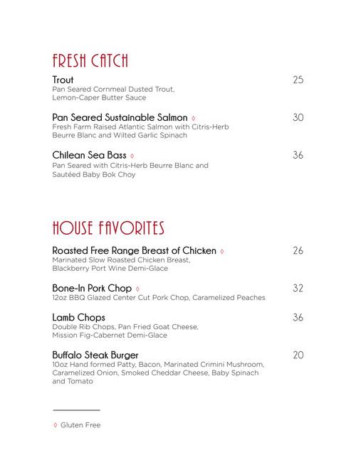 1832 Steakhouse menu in Durant, Oklahoma, USA