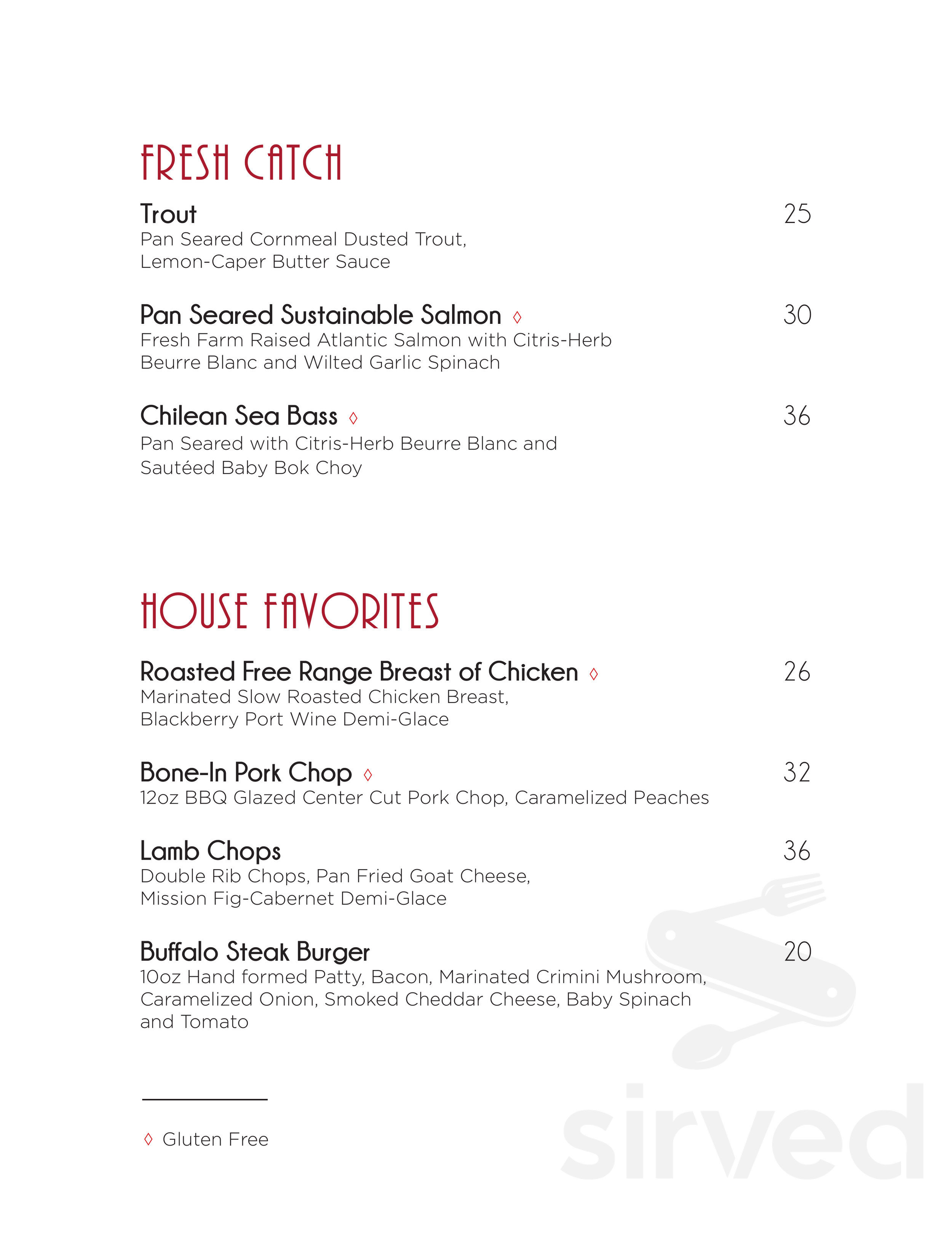 1832 Steakhouse menu in Durant, Oklahoma, USA