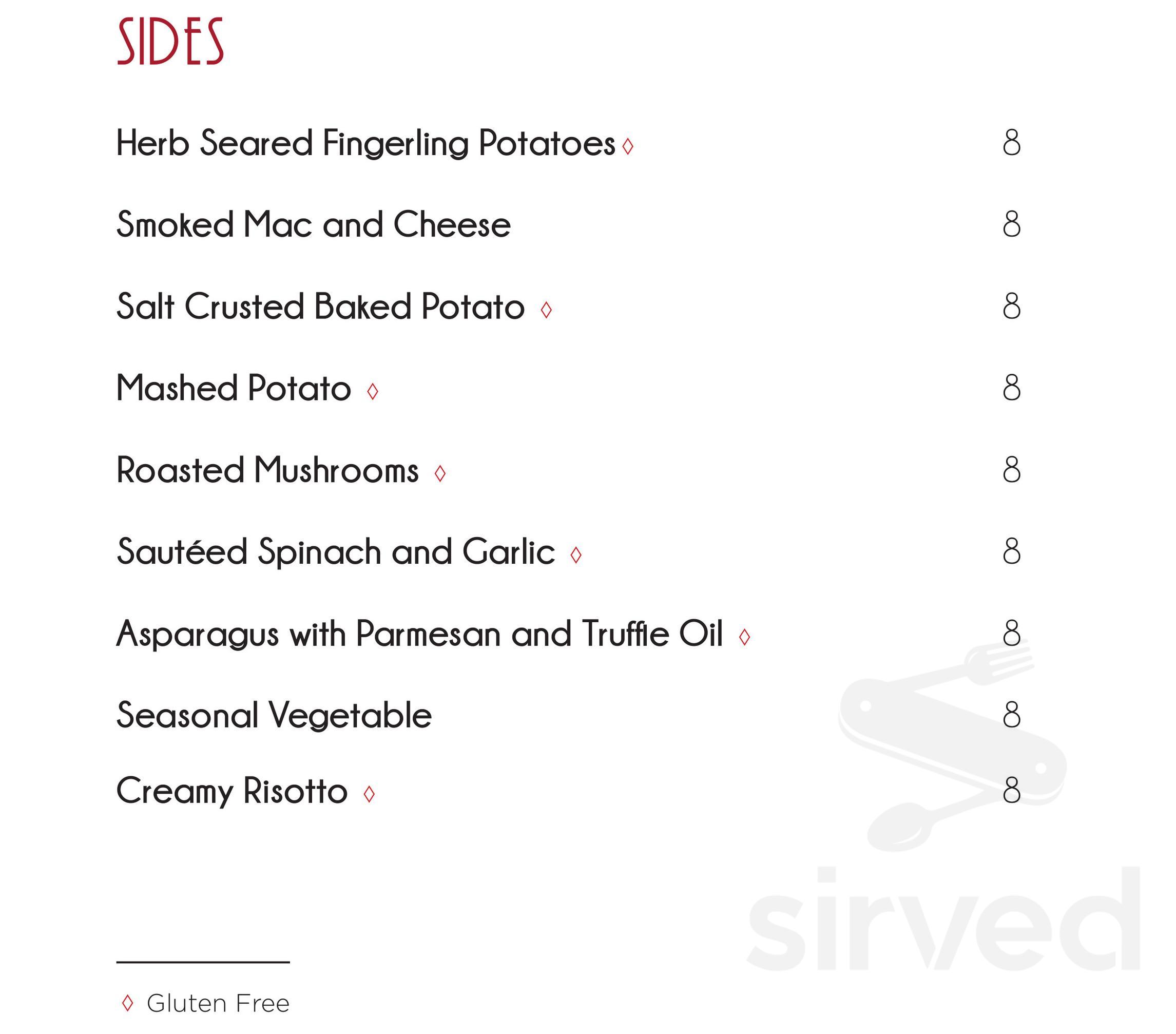 1832 Steakhouse menu in Durant, Oklahoma, USA