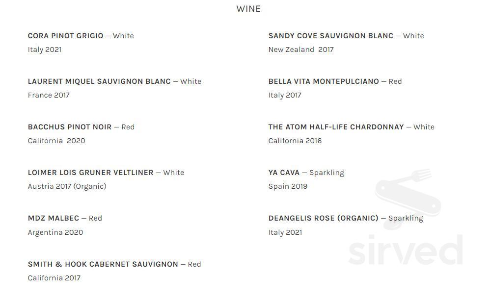 Menu - New York NY's Haymaker Bar and Kitchen | Sirved