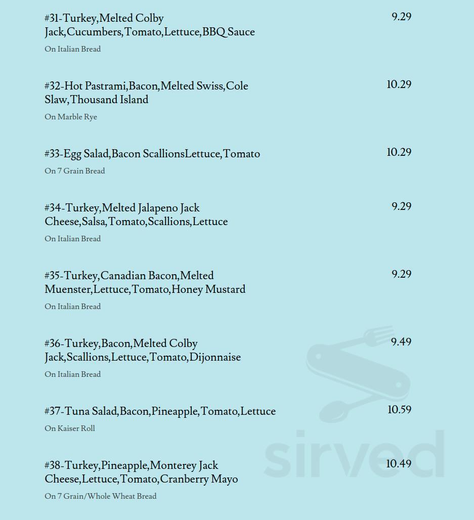 Seaside Deli & Market menu in Boynton Beach, Florida, USA