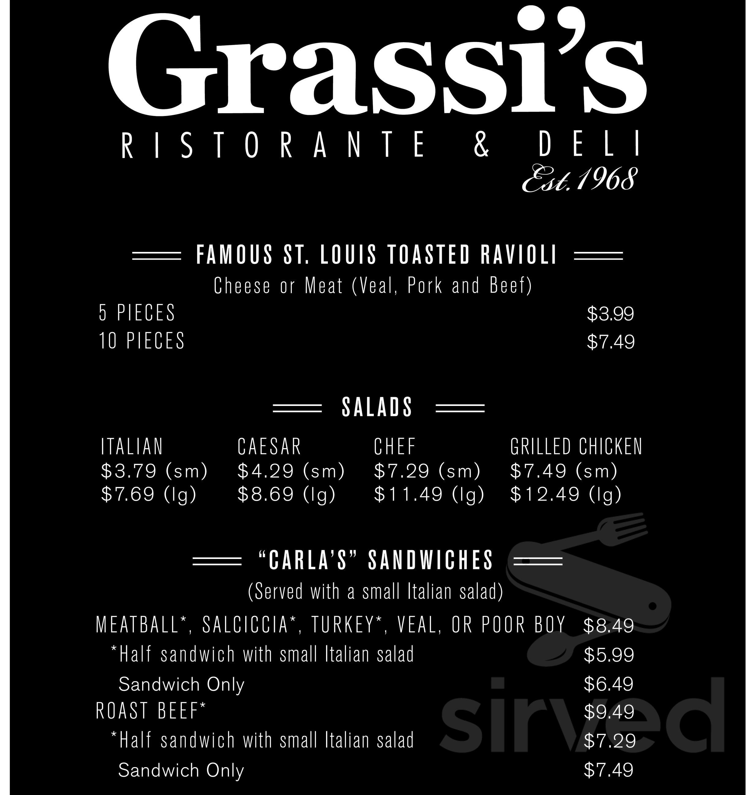 Grassi's Ristorante & Deli menus in Frontenac, Missouri, United States