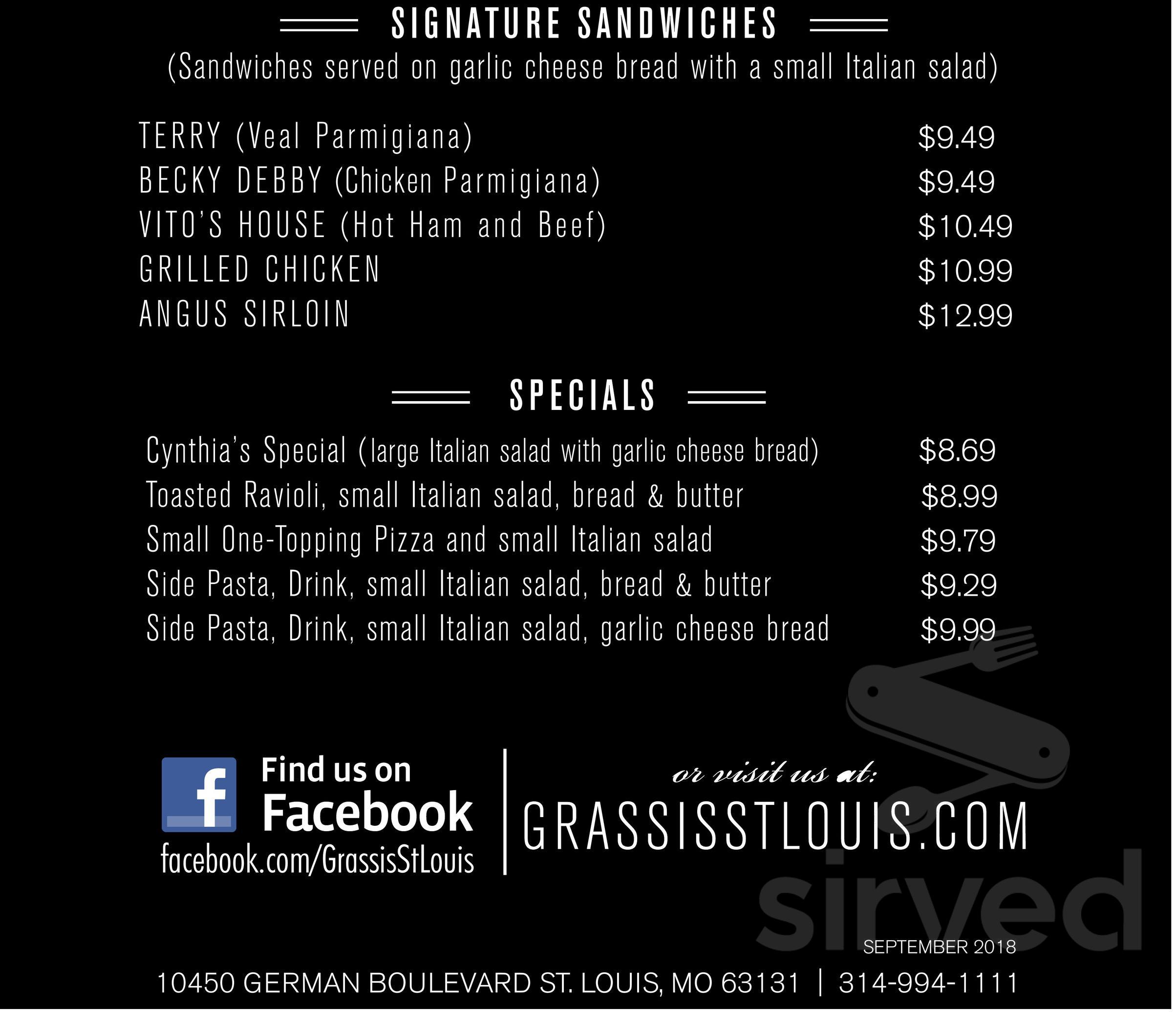 Grassi's Ristorante & Deli menus in Frontenac, Missouri, United States