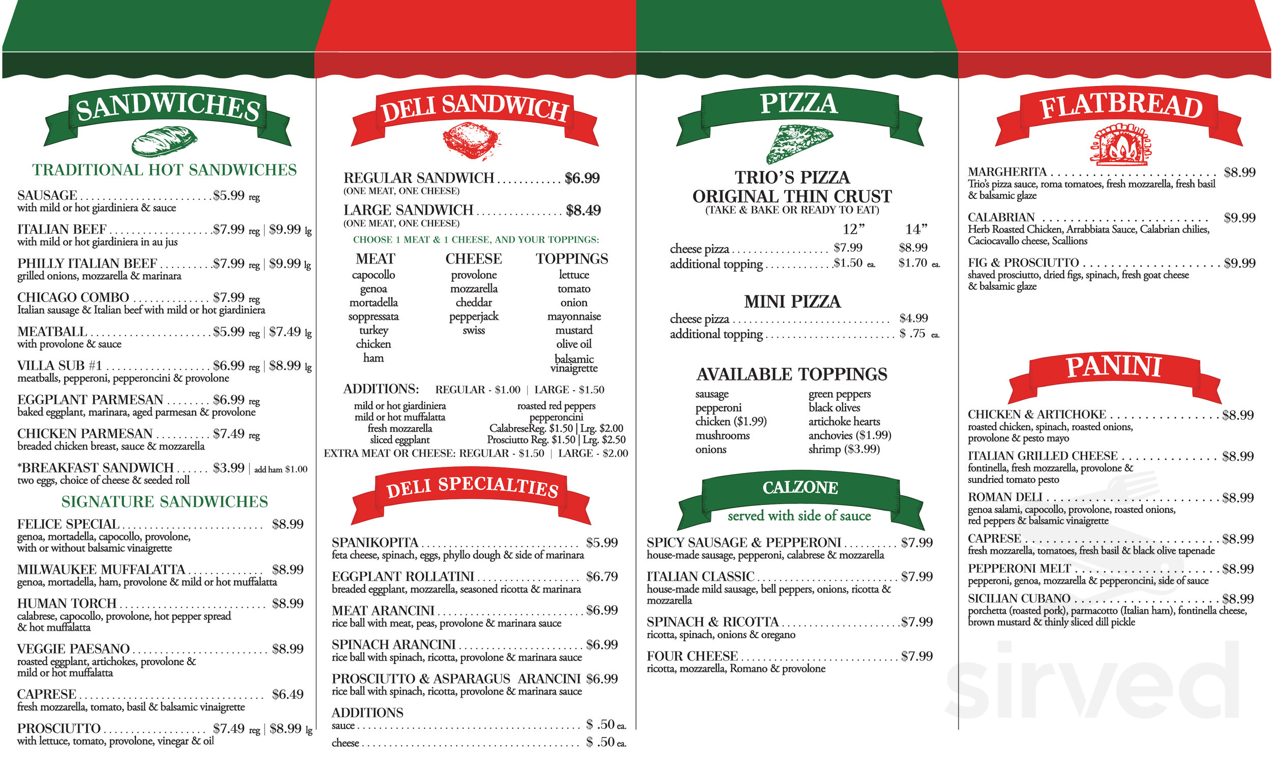 Glorioso's Italian Market menu in Milwaukee, Wisconsin, USA